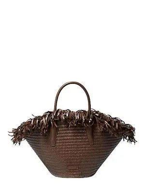 Michael Kors Sardinia Large Hand-woven Leather Basket Tote Bag - Brown
