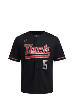 Adidas Texas Tech Strategy Full-button Jersey - Black