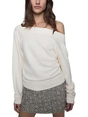 Rebecca Minkoff Kora Off-shoulder Sweatshirt - Open White