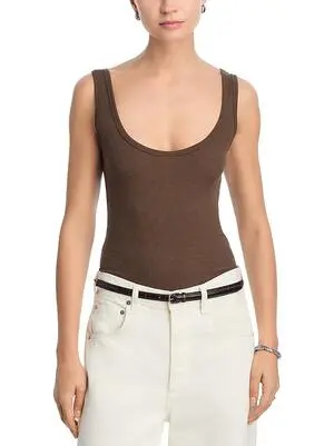Cotton Citizen Verona Scoop Neck Tank Top - Fossil