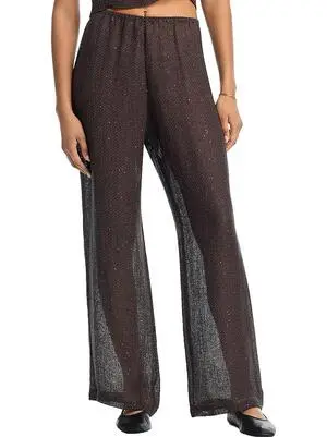 LESET Stella Wide-leg Pants - Oyster