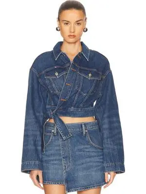 Alexander Wang Wrapped Trucker Jacket - Deep Blue