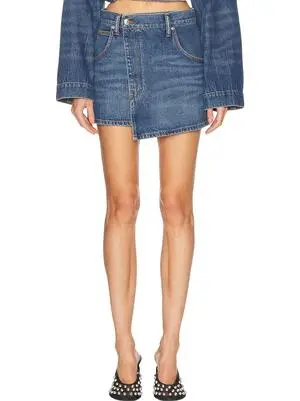 Alexander Wang Deconstructed Wrapped Denim Skirt - Deep Blue