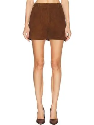 AEXAE Leather Suede Short - Suede Honey Brown