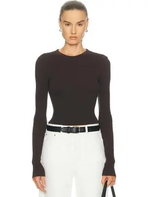 Citizens Of Humanity Pilar Waffle Crewneck Top - Chocolate