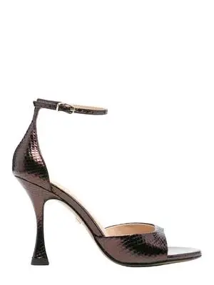 Lola Cruz 95mm Leather Sandals - Brown