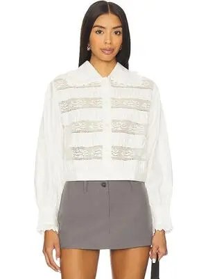 YUHAN WANG Lace Trimmed Blouse - White
