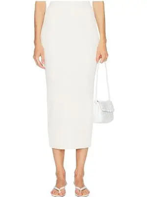 L'academie Ramina Midi Knit Skirt - Ivory