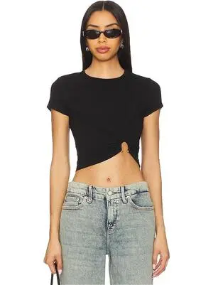 Good American Stretch Jersey Top - Black001