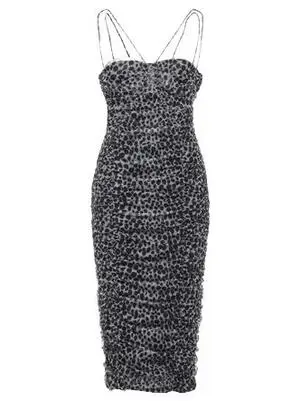 Philosophy Di Lorenzo Serafini Animal Print Tulle Midi Dress - Black