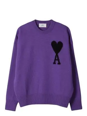 Ami Adc Crewneck Sweatshirt - Purple/black