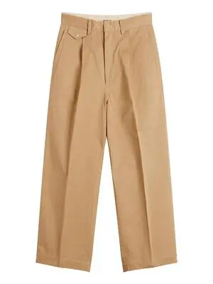 Auralee Washed Finx Chino One-tuck Pants - Camel Brown