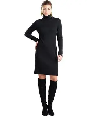 Natori Layering Jersey Turtleneck Dress - Black