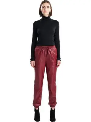 Natori Vegan Luxe Lambskin Jogger Pants - Pink