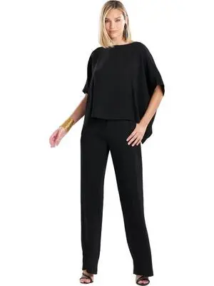 Natori Stretch Crepe Top - Black