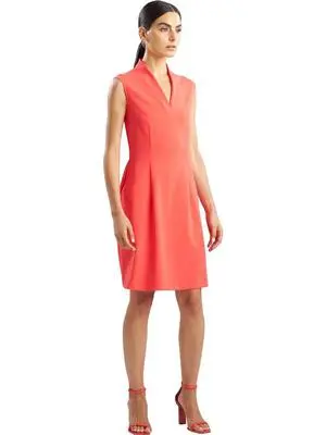 Natori Solid Knit Crepe Dress - Multicolor / Pink / Red