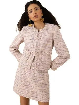 Hale Bob Zaylee Boucle Tweed Jacket - Purple
