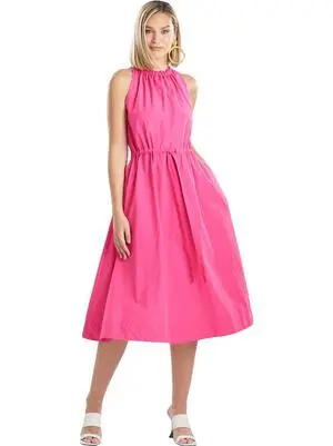 Natori Techno Poplin Midi Dress - Pink