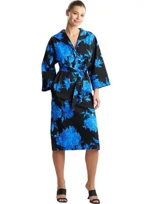 Natori Miyako Printed Shirtdress - Blue