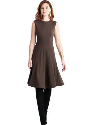 NATORI Natori Compact Knit Midi Fit & Flare Dress