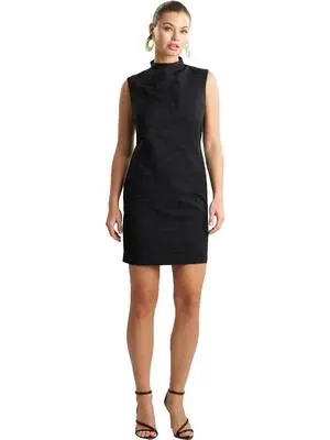 Natori Geo Texture Jacquard Sheath Dress - Black