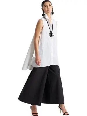 Natori Techno Poplin Sleeveless Tunic - White