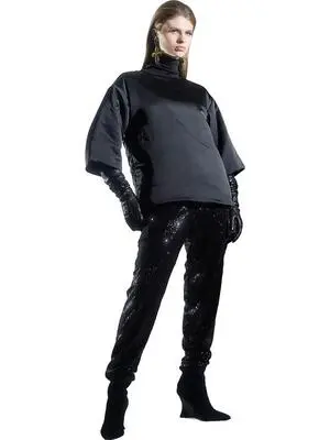 Natori Sequined Cargo Joggers - Black