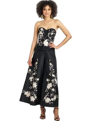 Natori Couture Floral Embroidered Corset - Black