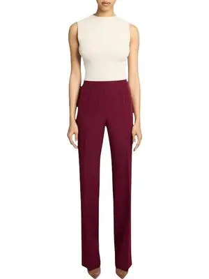 Santorelli Della Straight Leg Crepe Pants - Cherry Cola