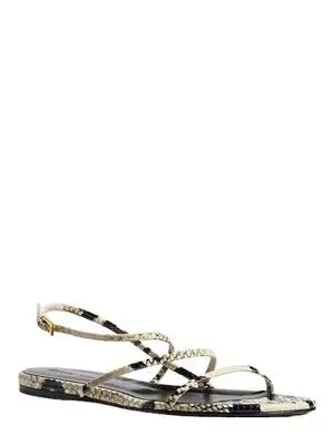 KHAITE Khaite Loop Snakeskin Embossed Flat Sandal