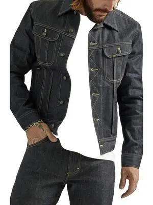 LEEM 101 Rider Denim Trucker Jacket - Dry Indigo