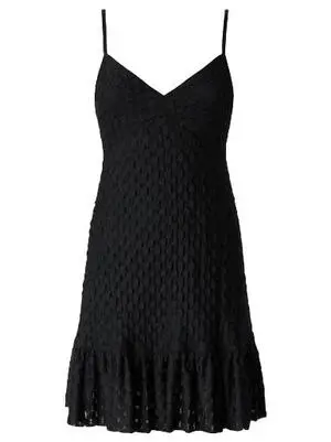 Missoni Sleeveless Mini Dress With Lace Tiered Skirt - Black