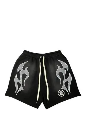 HELLSTAR Flame Graphic Shorts - Black