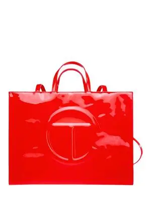 TELFAR Large Patent Shopping Bag - Red