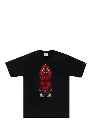 A BATHING APE Color Camo Classic Milo Shark Tee /red - Black