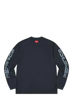 Supreme Cut Out Long-sleeve Top 'washed Navy - Blue