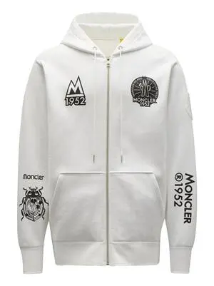 Moncler 1952 Hooded Zip-up Sweater - White