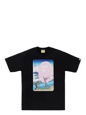 A BATHING APE Japan Sakura Tee Shirt - Black