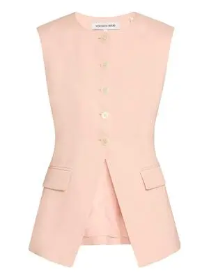 Veronica Beard Lois Linen Vest - Pink Shell