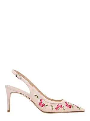 STUART WEITZMAN Power Embroidered Mesh Stiletto Pumps - Rosewater Multi/rose