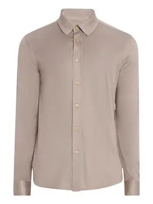 Brioni Men & Apos;s Silk Pique Sport Shirt Sand