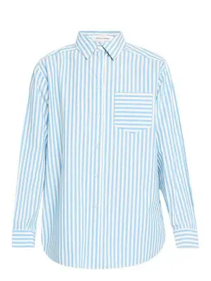 Solid & Striped The Avril Striped Shirt - French Blue X Brule Stripe