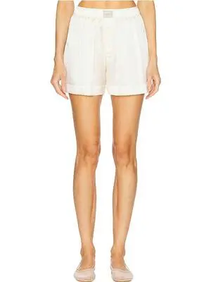 Comme Si La Boxer Classica Silk Short - Cream