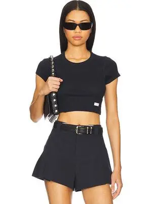 Alexander Wang Alexander Wang Cropped Short Sleeve Tee Navy