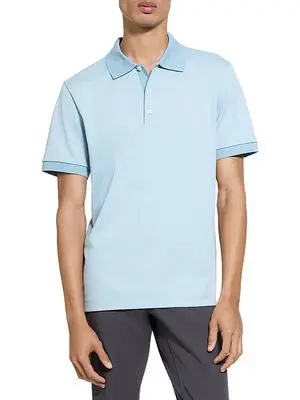 Theory Geo Polo In Mod Jacquard - Ocean Air Multi