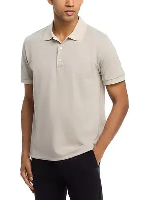Theory Geo Polo In Mod Jacquard Sand/walnut