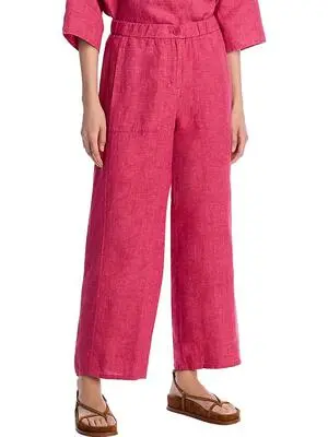 Eileen Fisher Linen Wide Ankle Pants Geran