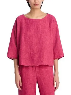 Eileen Fisher Linen Boat Neck Tunic - Geran