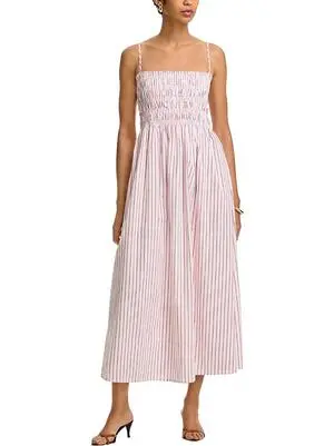 PISTOLA Bianca Poplin Dress Ruby Stripe