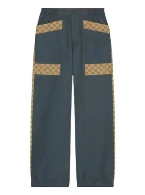 Gucci Gg Cotton Canvas Trousers - Dark Grey